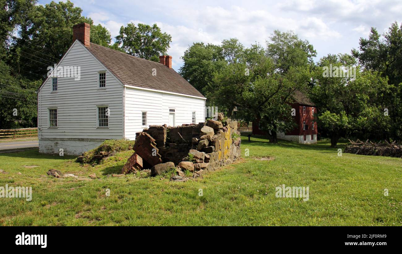 Boehm House, ca. 1750, meadow side view, at Historic Richmond Town ...