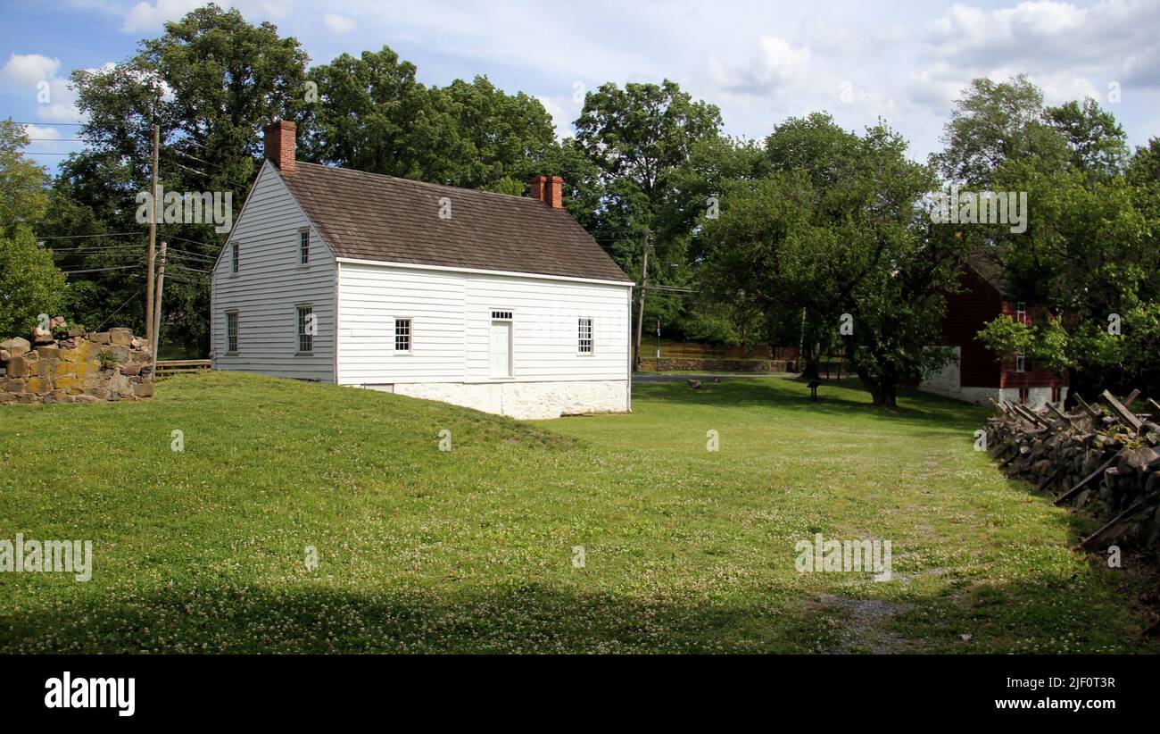 Boehm House, ca. 1750, meadow side view, at Historic Richmond Town ...