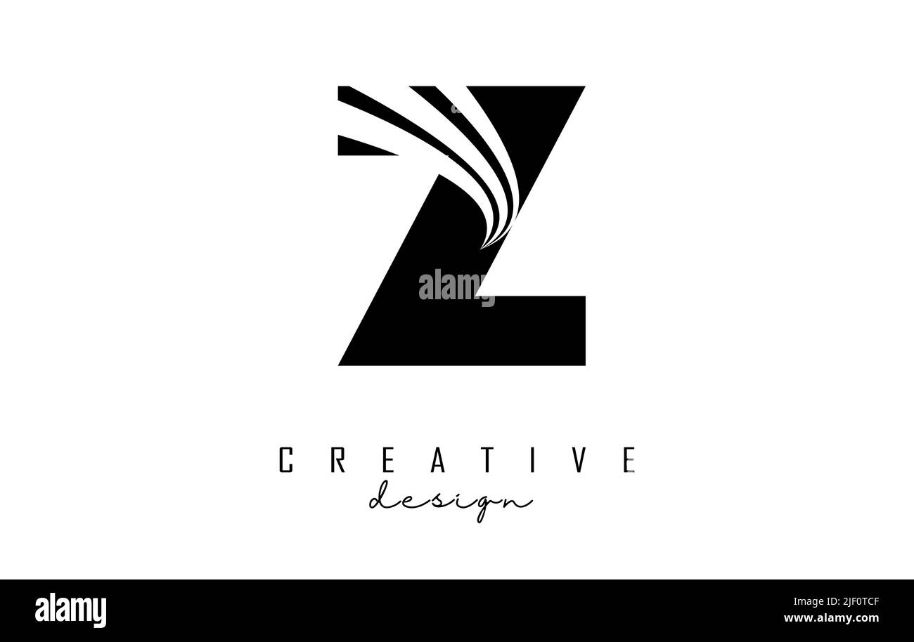 Creative letter Z logo with leading lines and road concept design ...