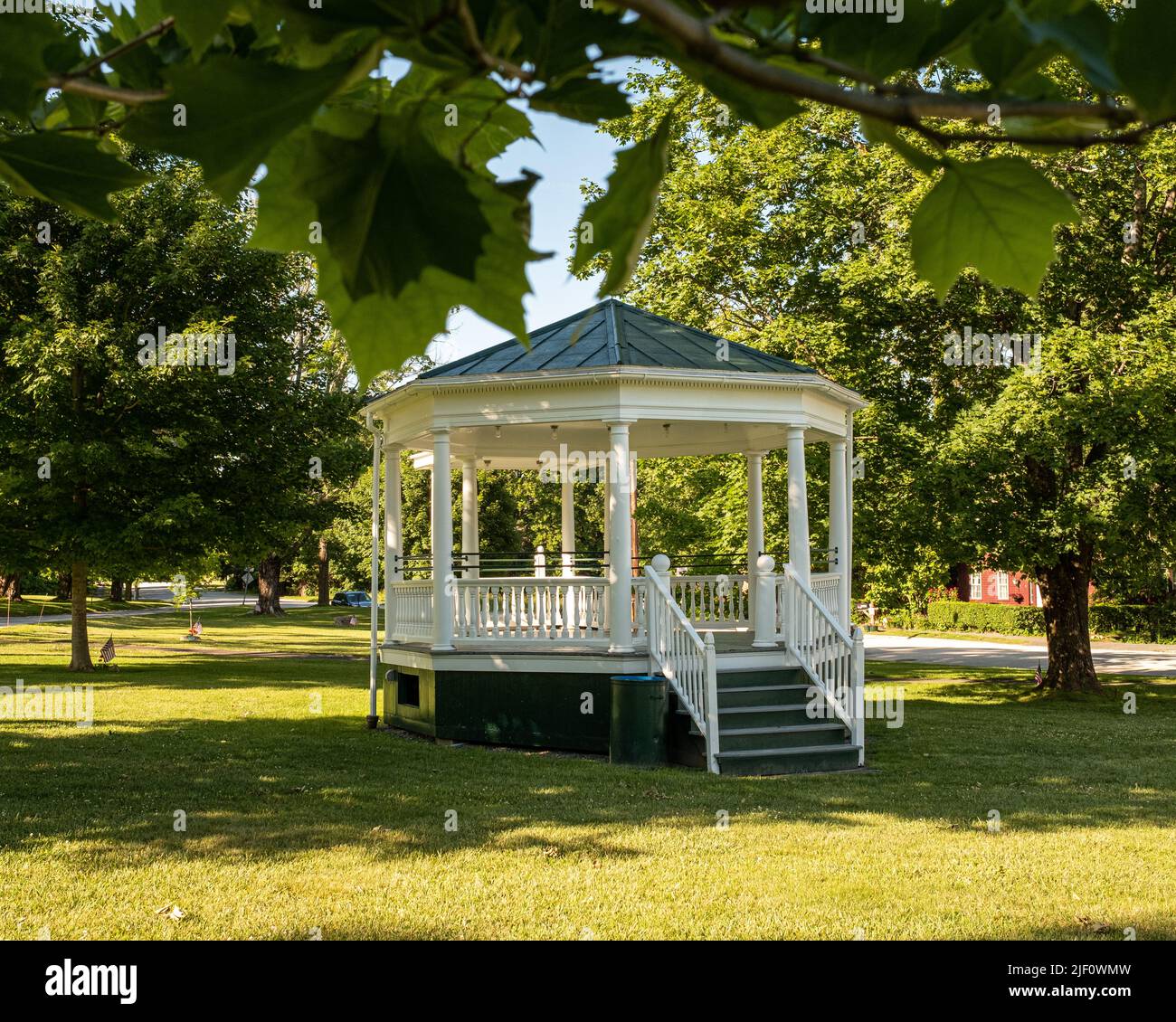 The bandstand on the Petersham, Massachusetts Town Common Stock Photo ...