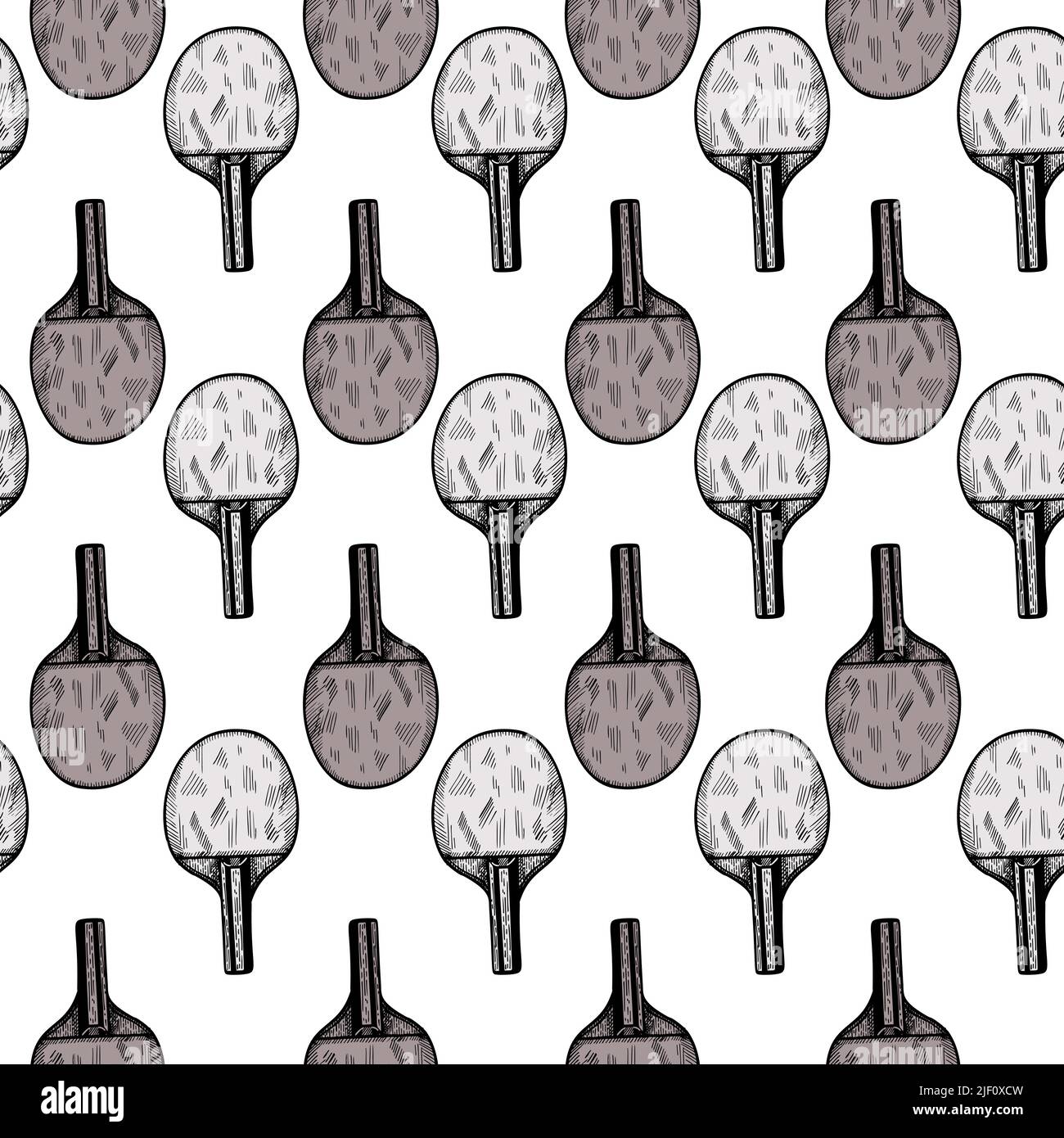 Ping pong racket sketch seamless pattern. Vintage sport elements for ...