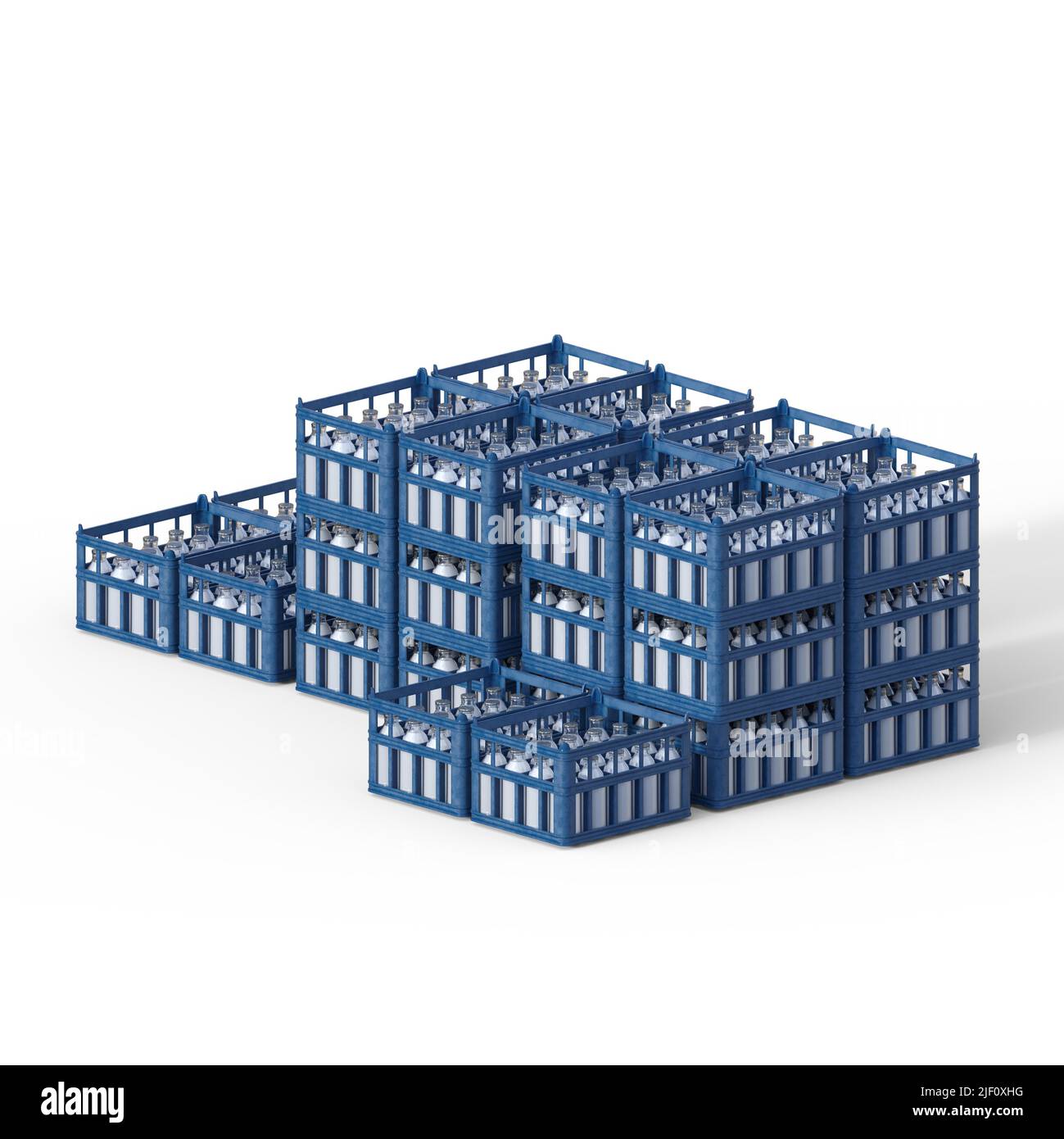 3D-illustration of a stack with milk bottles Stock Photo - Alamy