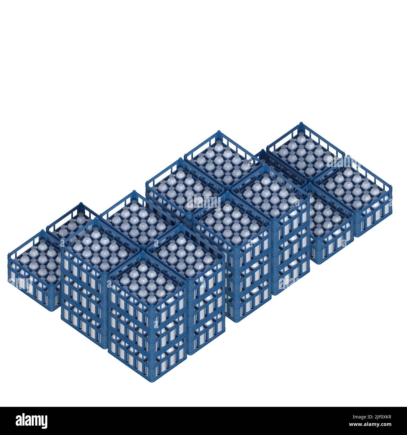 3D-illustration of a stack with milk bottles Stock Photo - Alamy