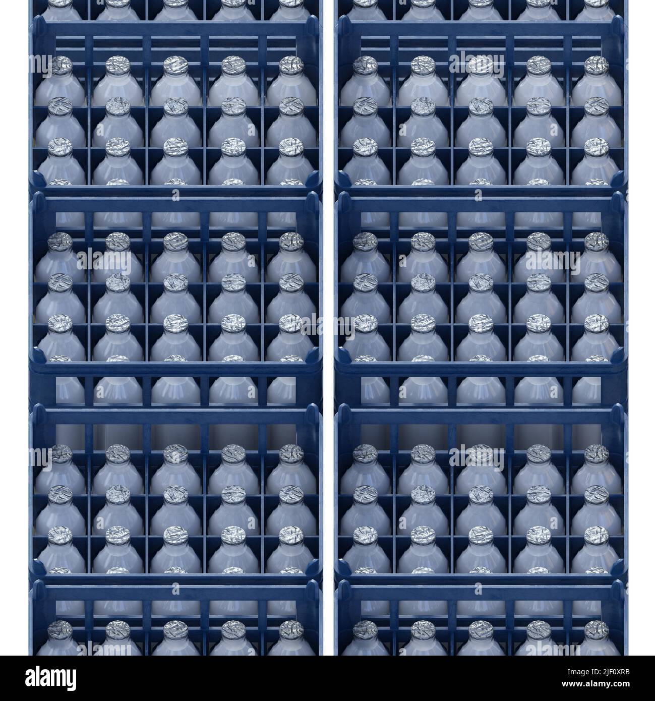 3D-illustration of a stack with milk bottles Stock Photo - Alamy