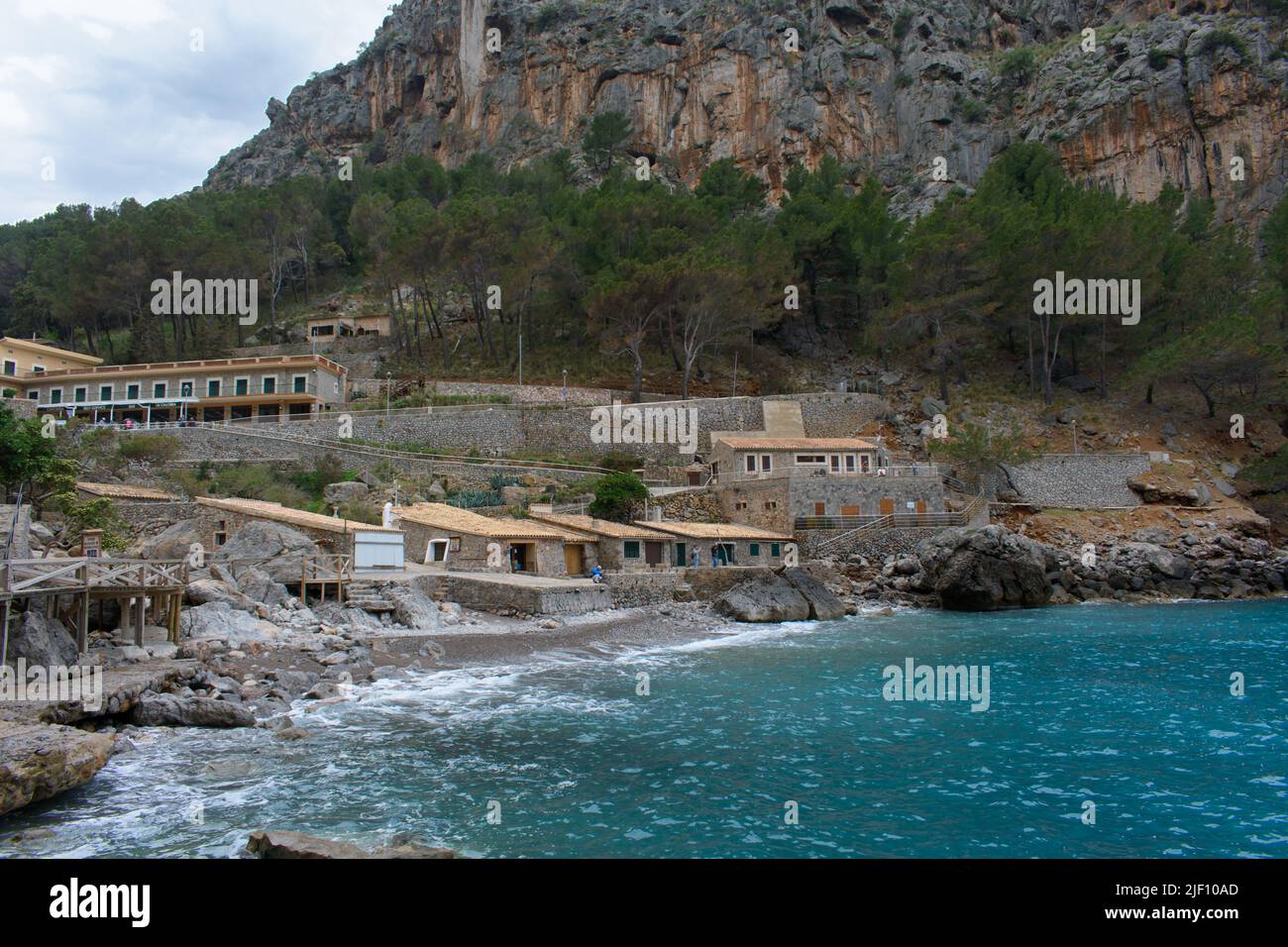 Sa Calobra, Mallorca, Spain - 05.05.2022: Turquoise sea water and ...