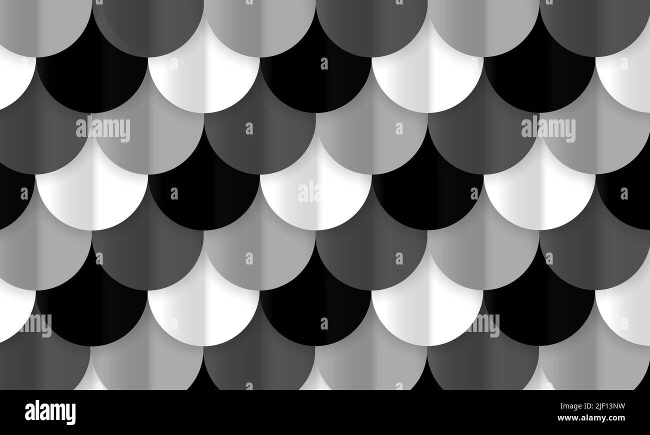 Vector background seamless pattern, simple fish scale shapes with ...