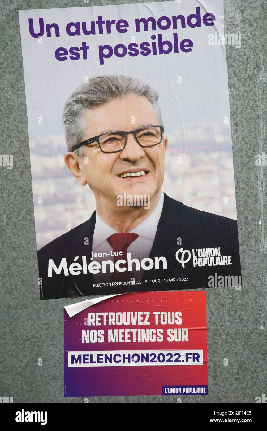 French Presidential Elections 2022. Campaign poster for left wing ...
