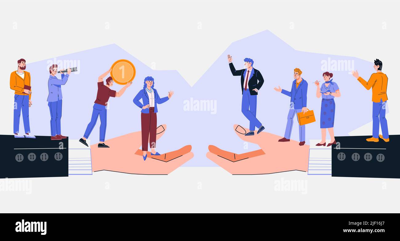 Business concept of collaboration and cooperation, flat vector ...