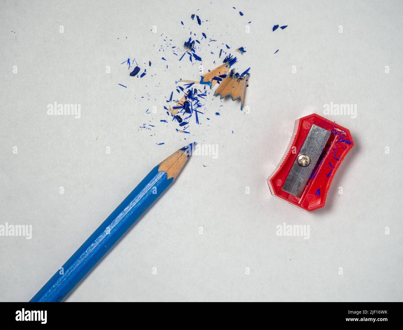 Pencil sharpener . Red sharpener on a white background. Stationery. Set ...