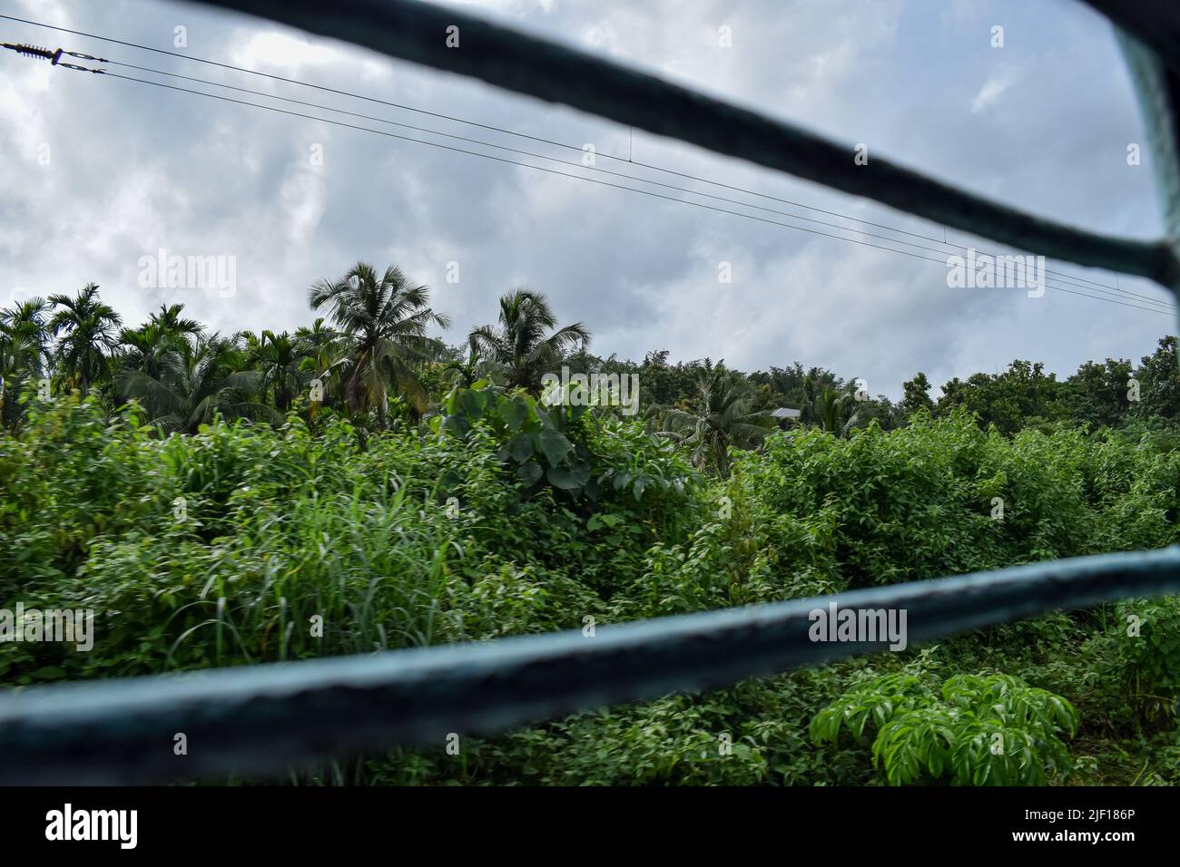 Beautiful scenery view through train window Stock Photo - Alamy