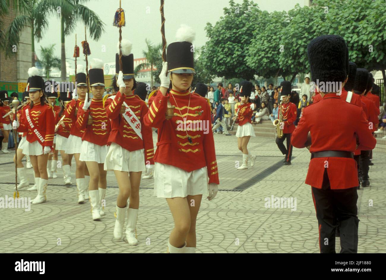 traditional British Uniforms at a show on the waterfront of Kowloon in ...