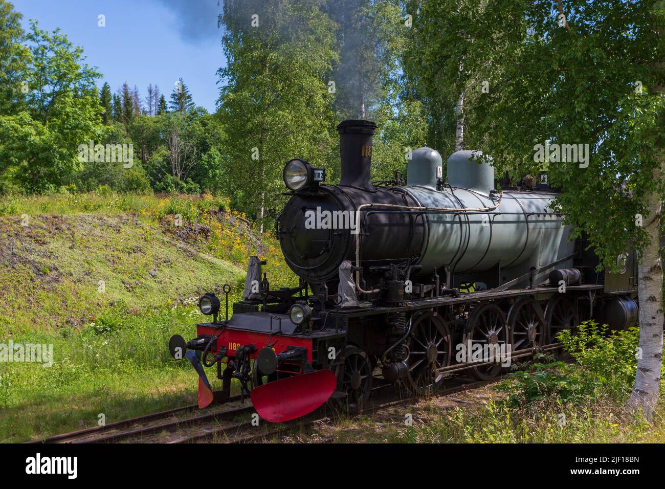 Steam train in Sweden Stock Photo - Alamy