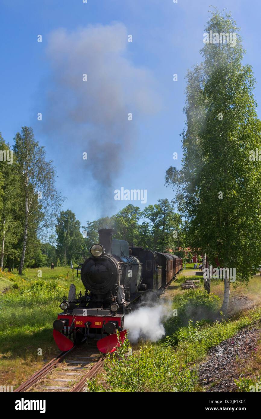 Steam train in Sweden Stock Photo - Alamy