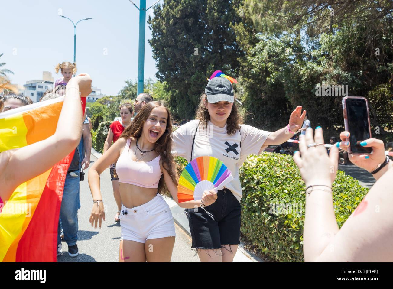 Haifa Israel June 24 2022 People With Protest Signs In Preparation