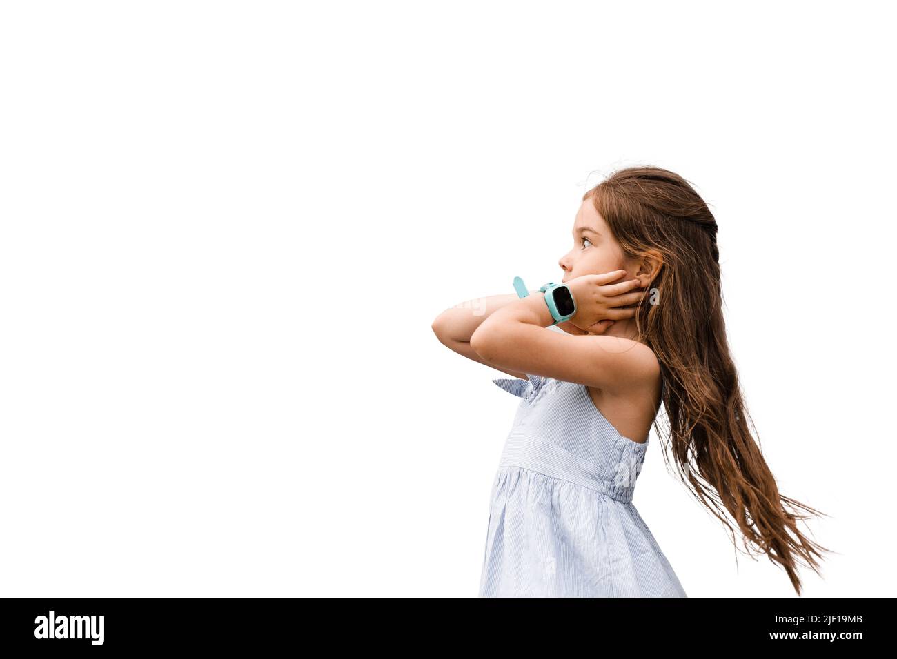 Scared child girl on a white background. Toddler stress and fears ...