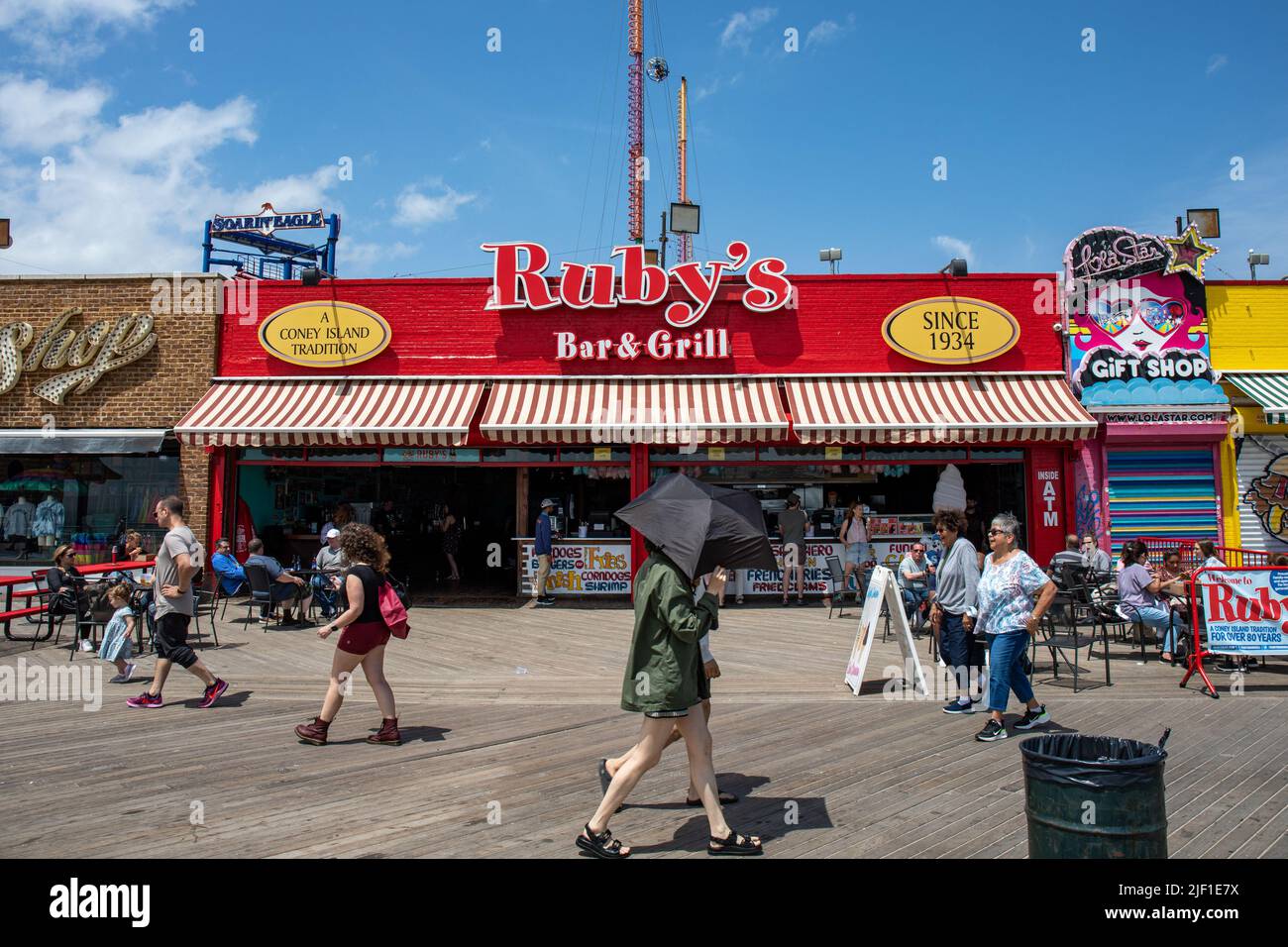 Ruby's Bar & Grill on Riegelmann Boardwalk in Coney Island amusement ...