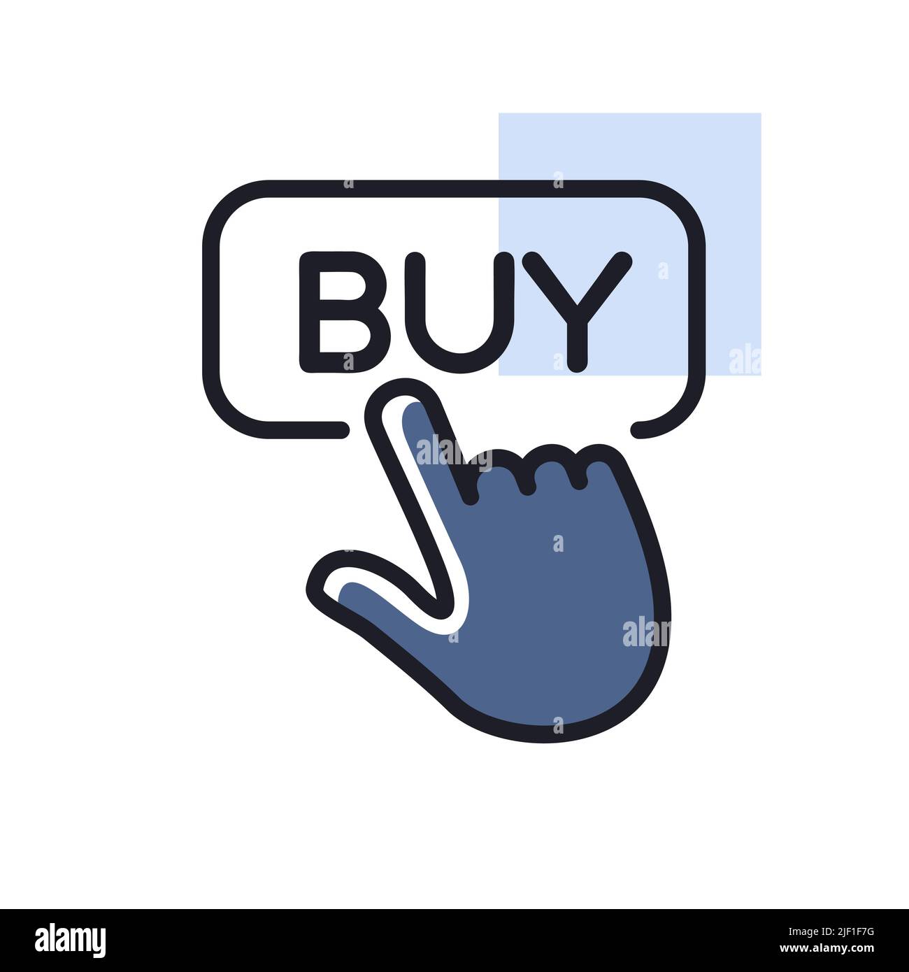 Finger pointing to buy sign flat icon. E-commerce sign. Graph symbol ...
