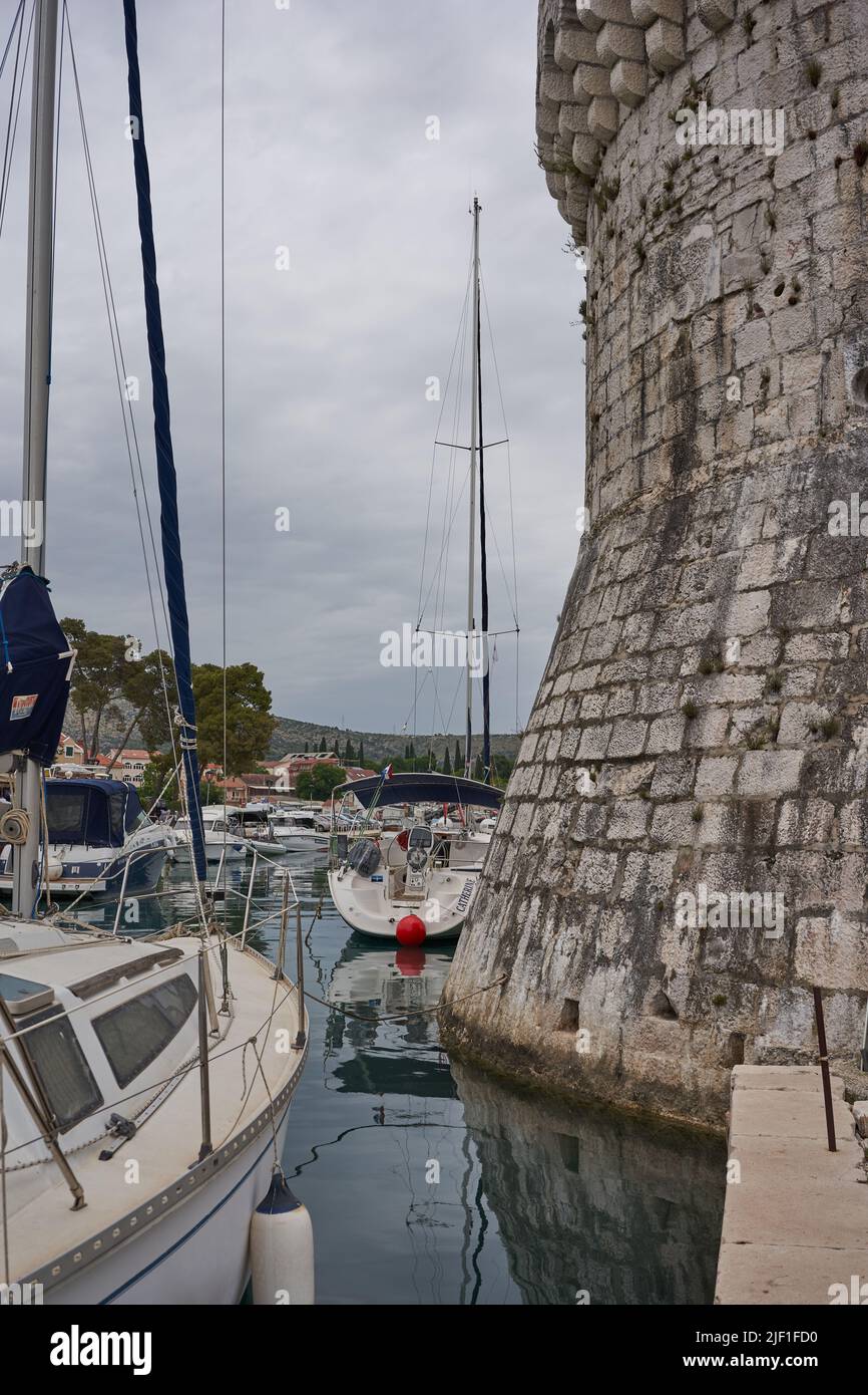 Trogir, Croatia - May 28, 2022- Port and fortress of St. Mark in ...