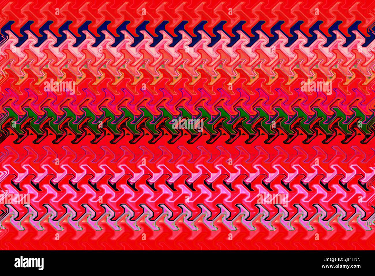 Abstract and contemporary digital art zigzag design Stock Photo - Alamy