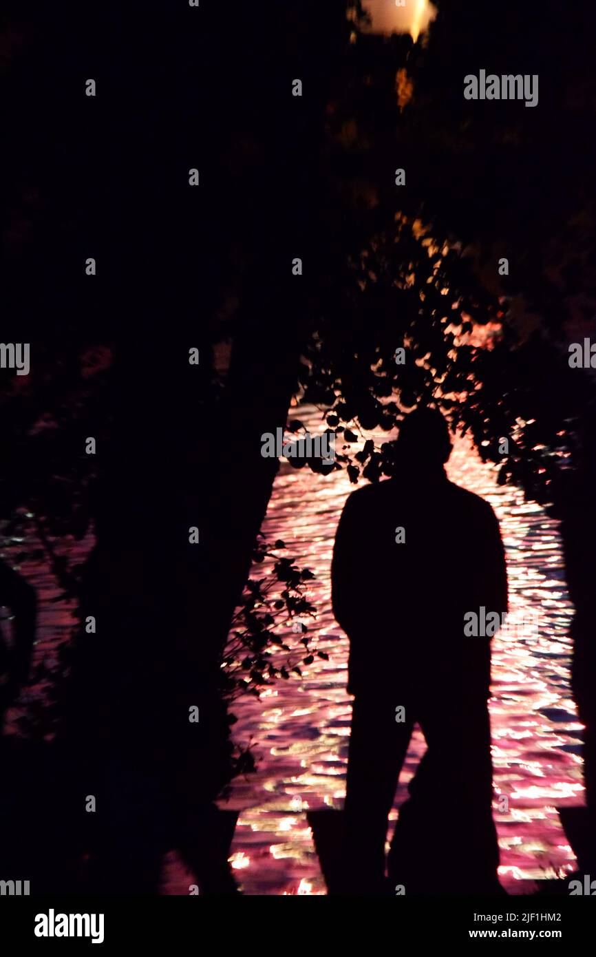 back view of man in silhouette Stock Photo - Alamy