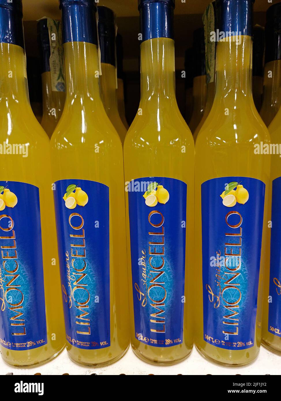Limoncello bottles in a supermarket Stock Photo - Alamy