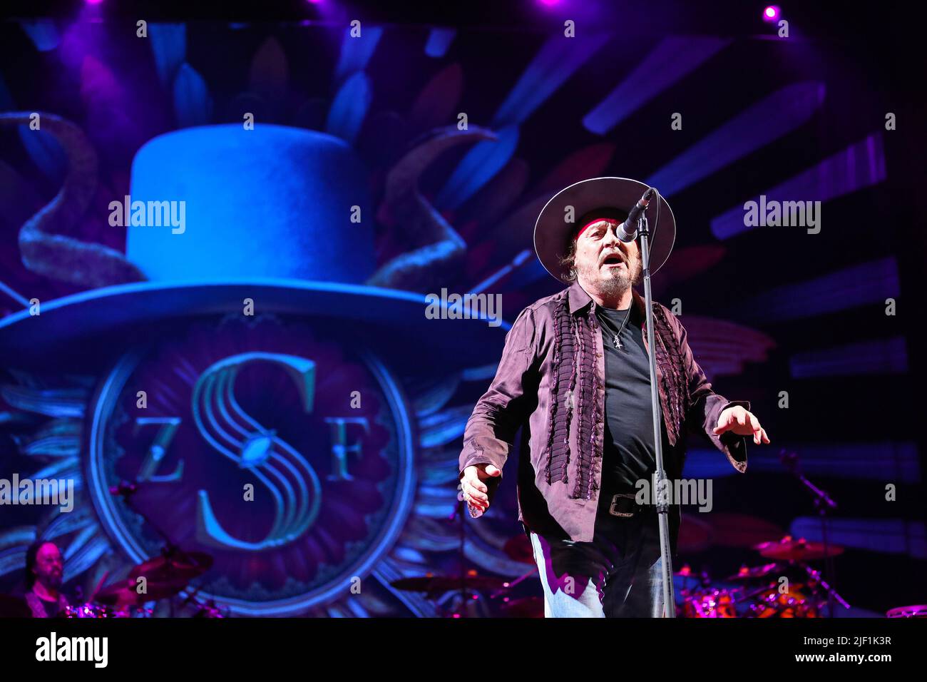 Italian singer Zucchero Fornaciari performs during a concert at ...