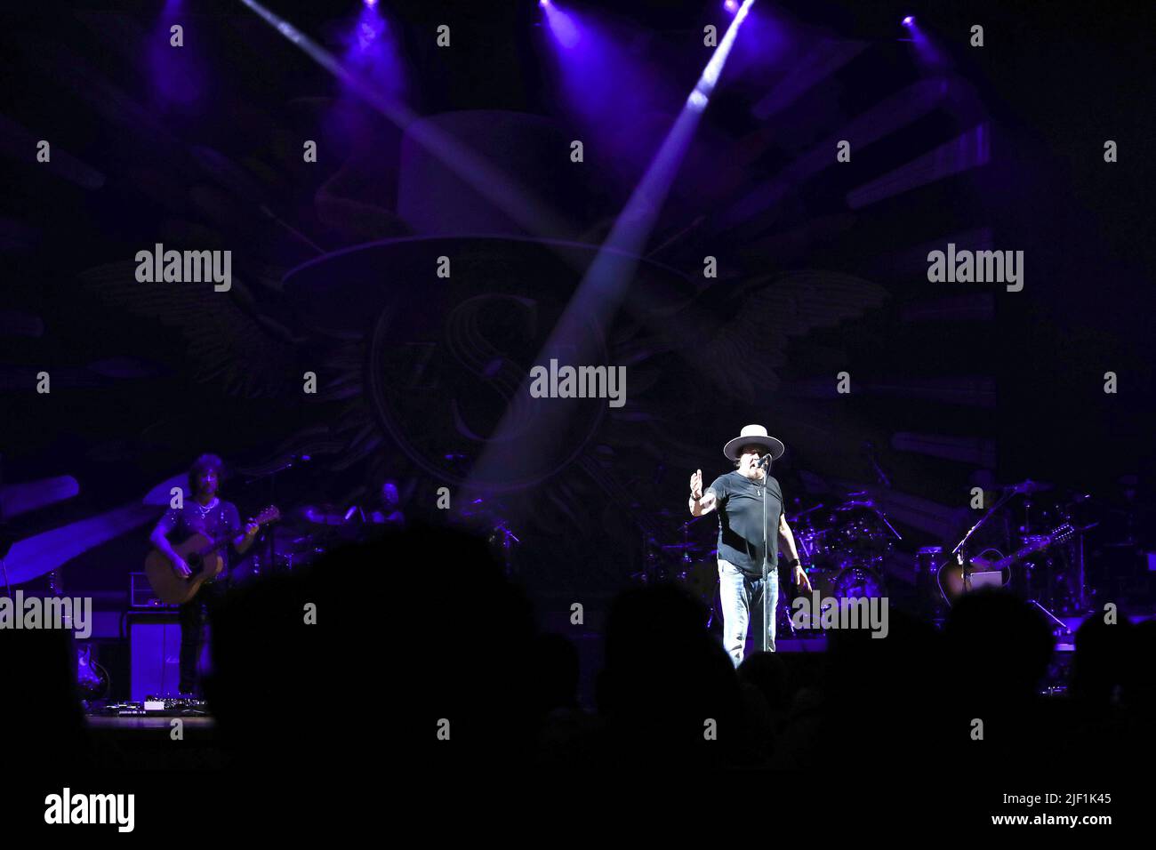 Italian singer Zucchero Fornaciari performs during a concert at ...