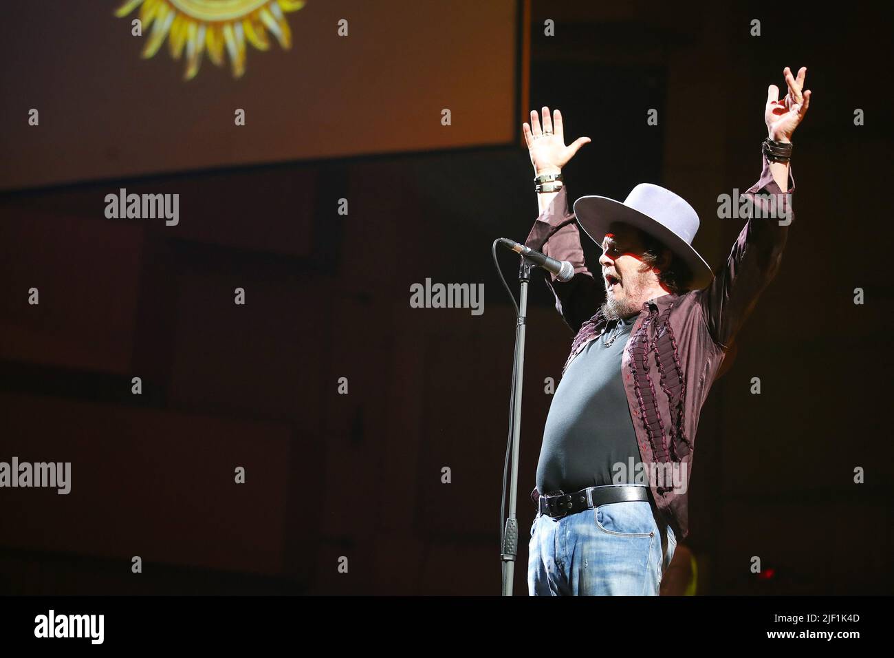 Italian singer Zucchero Fornaciari performs during a concert at ...