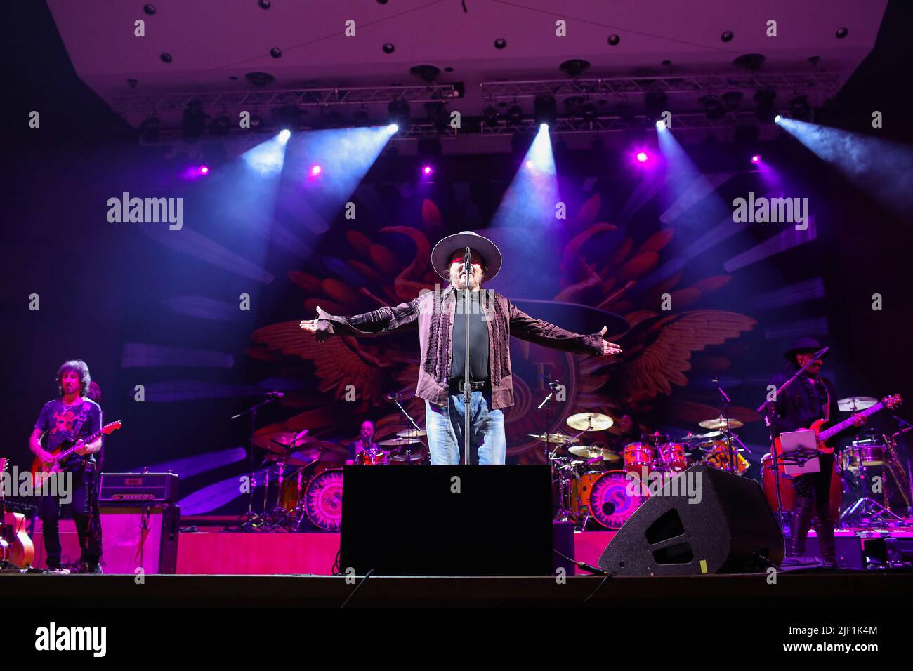 Italian singer Zucchero Fornaciari performs during a concert at ...