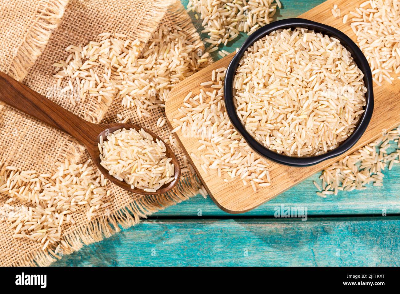 Organic Raw Brown Rice - Basic Cereal For Food Stock Photo - Alamy