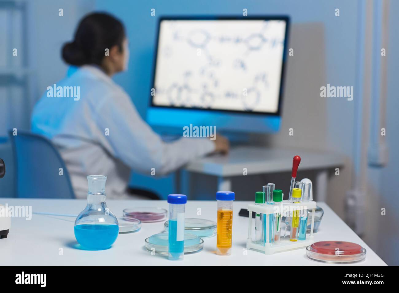 Chemical laboratory background of medical and biological samples in ...