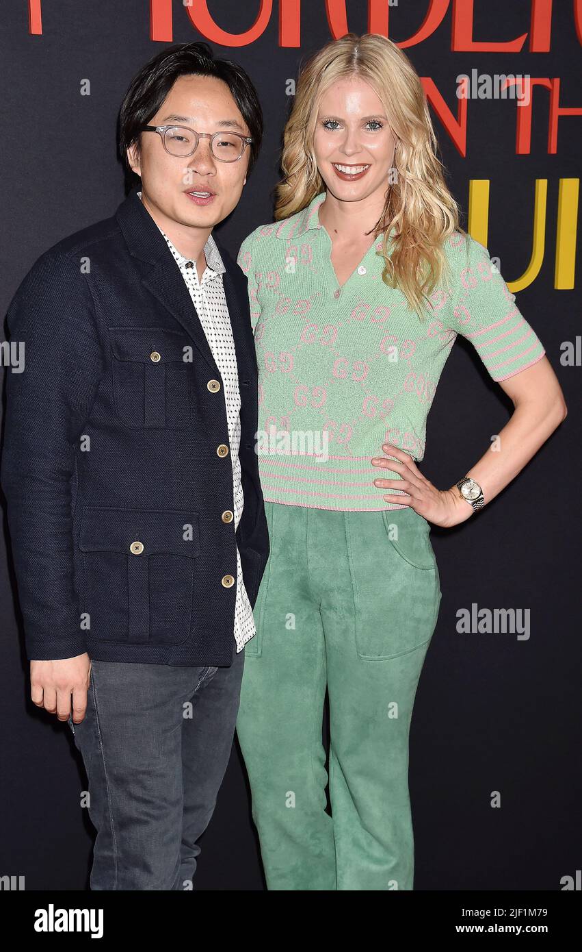 LOS ANGELES, CA - JUNE 27: (L-R) Jimmy O. Yang and Bri Kimmel attend ...