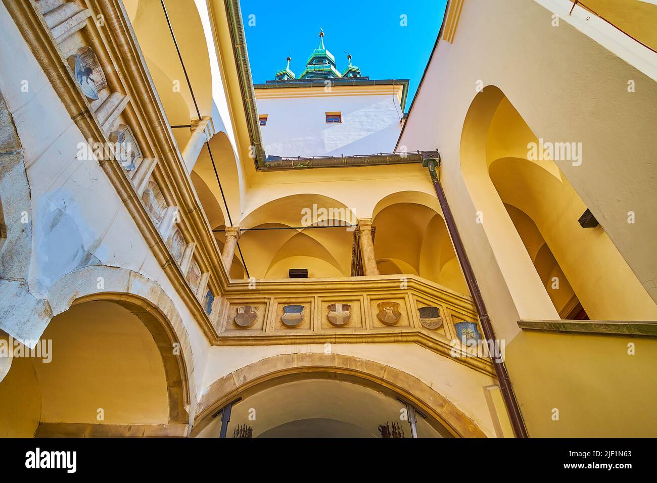 Medieval Stara Radnice building (Old Town Hall) in Brno with ...