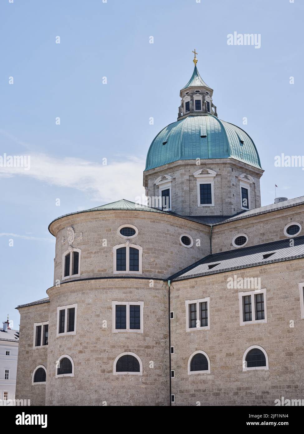 Rear tower with cross of Cathedral of Saints Rupert and Vergilius in ...