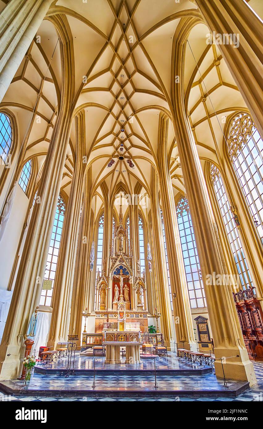 BRNO, CZECH REPUBLIC - MARCH 10, 2022: The outstanding Gothic style ...
