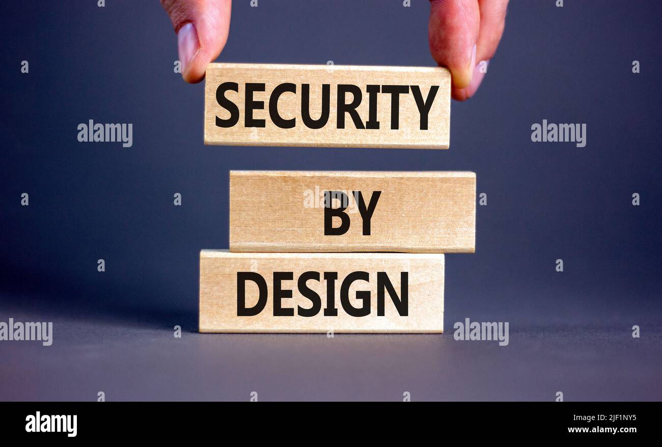 Security by design symbol. Concept words Security by design on wooden ...