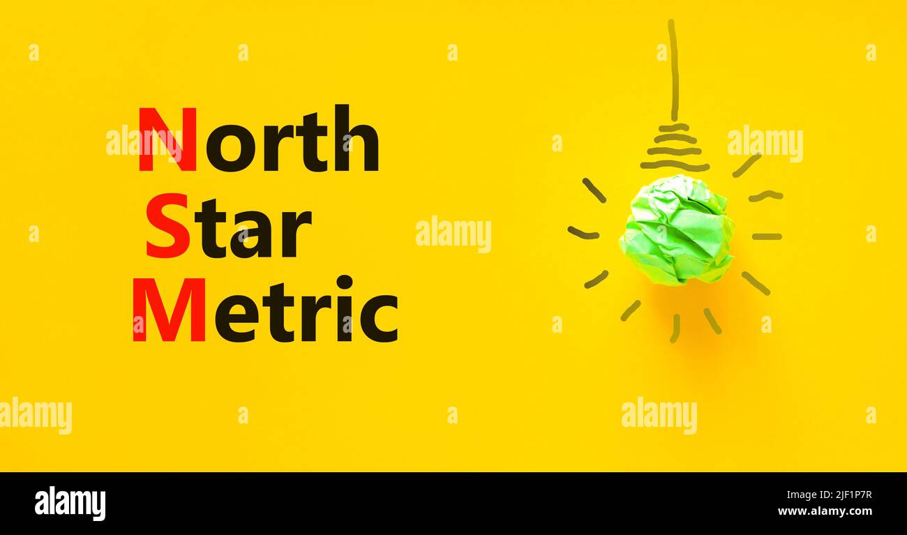 NSM north star metric symbol. Concept words NSM north star metric on ...
