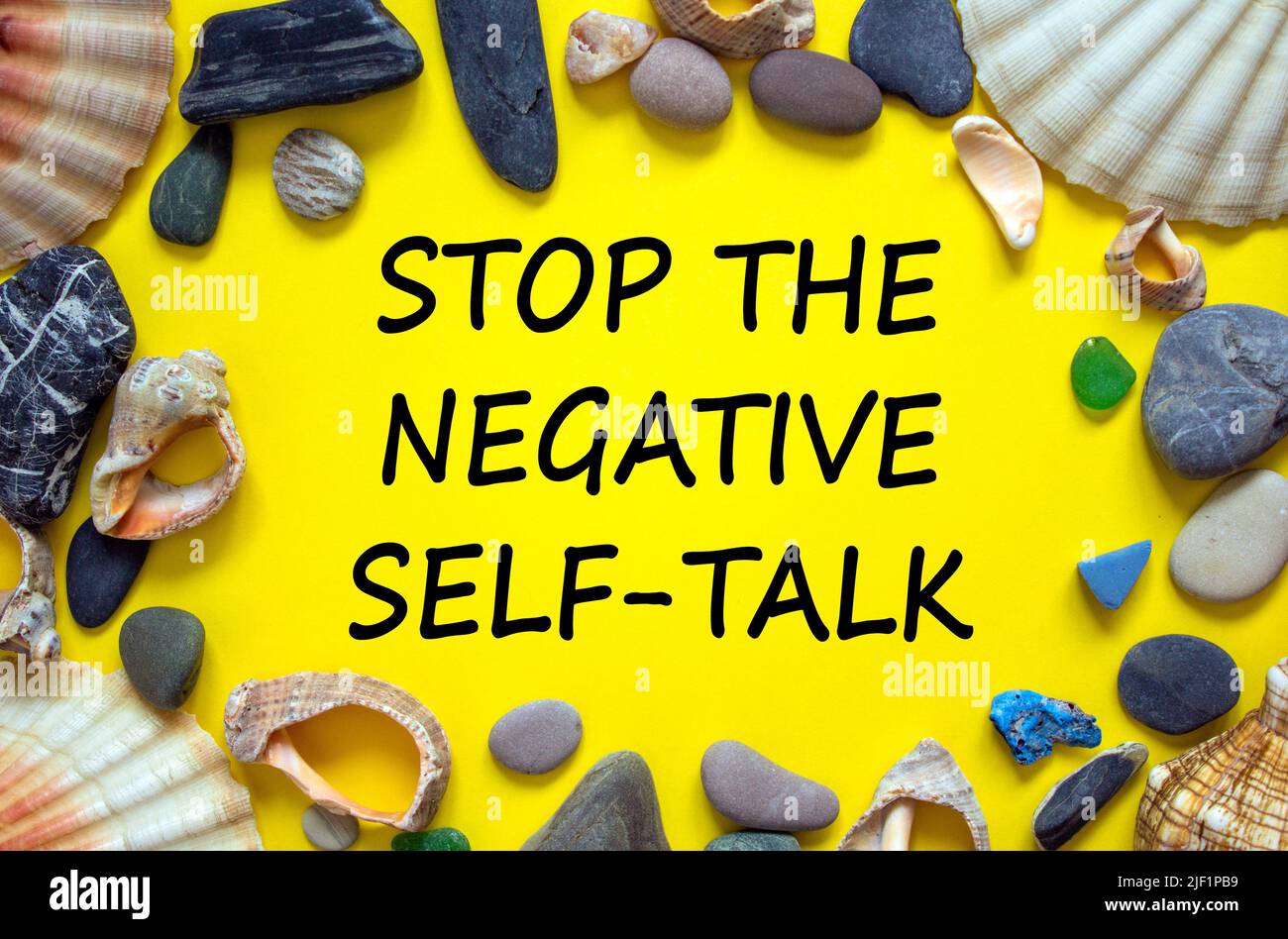 Stop negative self-talk symbol. Concept words Stop the negative self ...