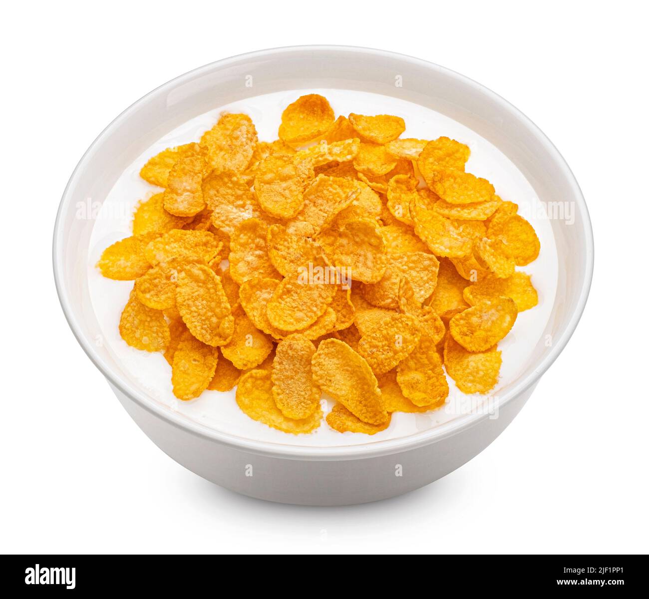 Original corn flakes with milk isolated on white background Stock Photo ...