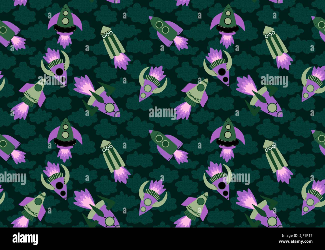Cartoon seamless spaceship pattern for fabrics and kids and school ...