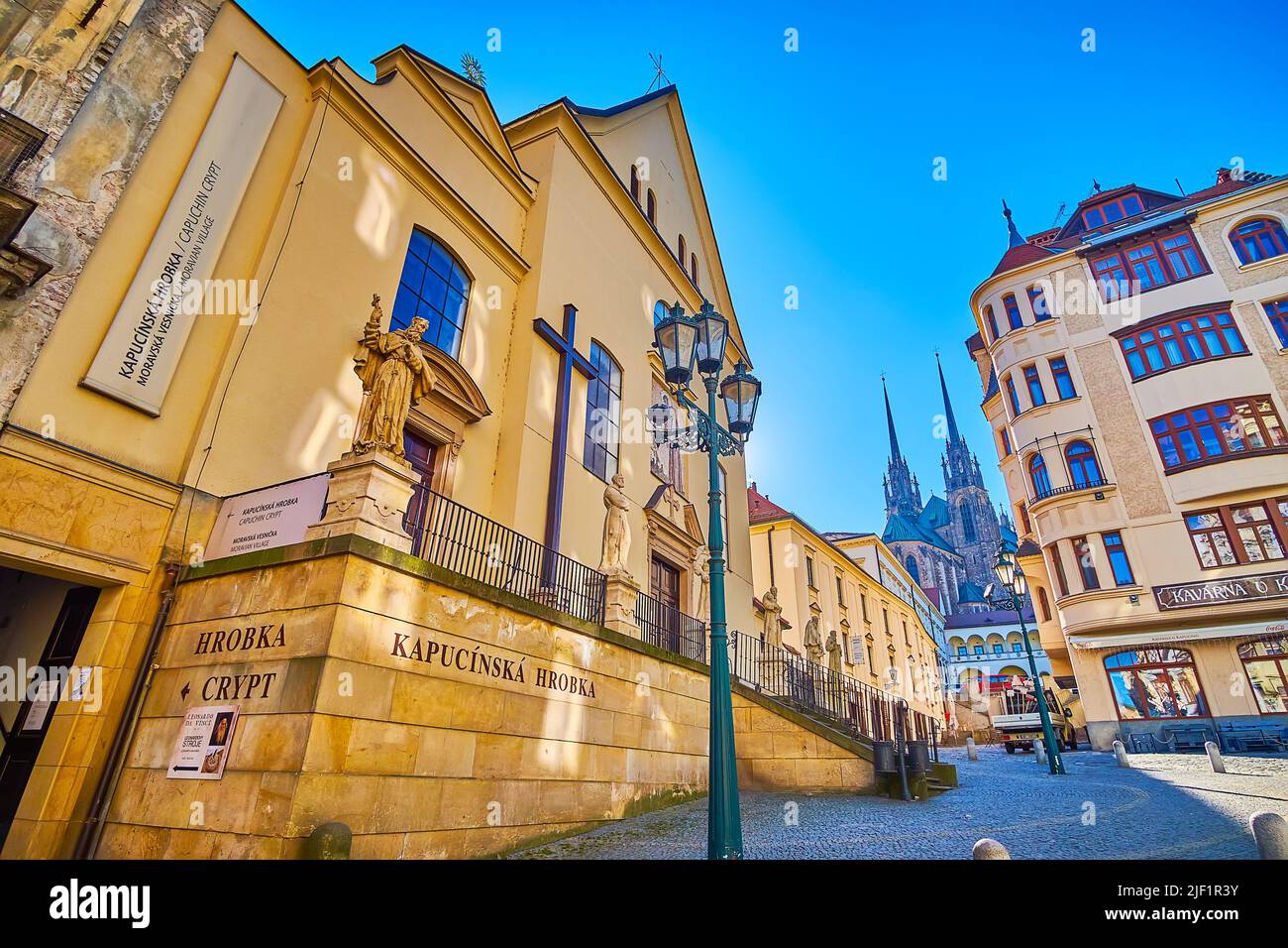 BRNO, CZECH REPUBLIC - MARCH 10, 2022: The facade of Church of the ...