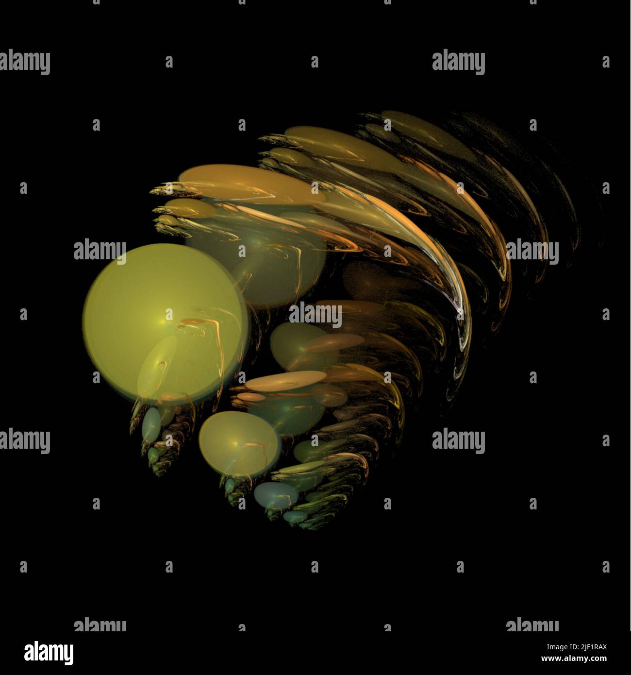 yellow green abstract element on black background, digital graphic ...