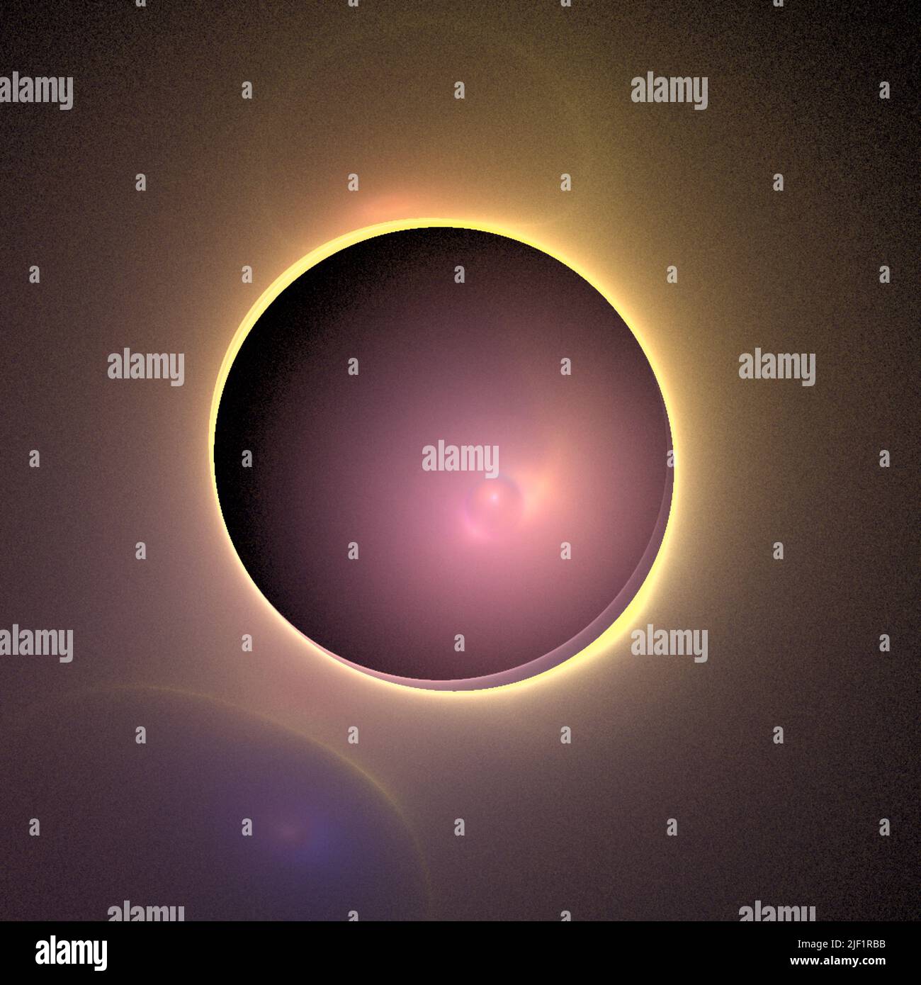 fantastic illustration of a purple space planet, star system, color ...