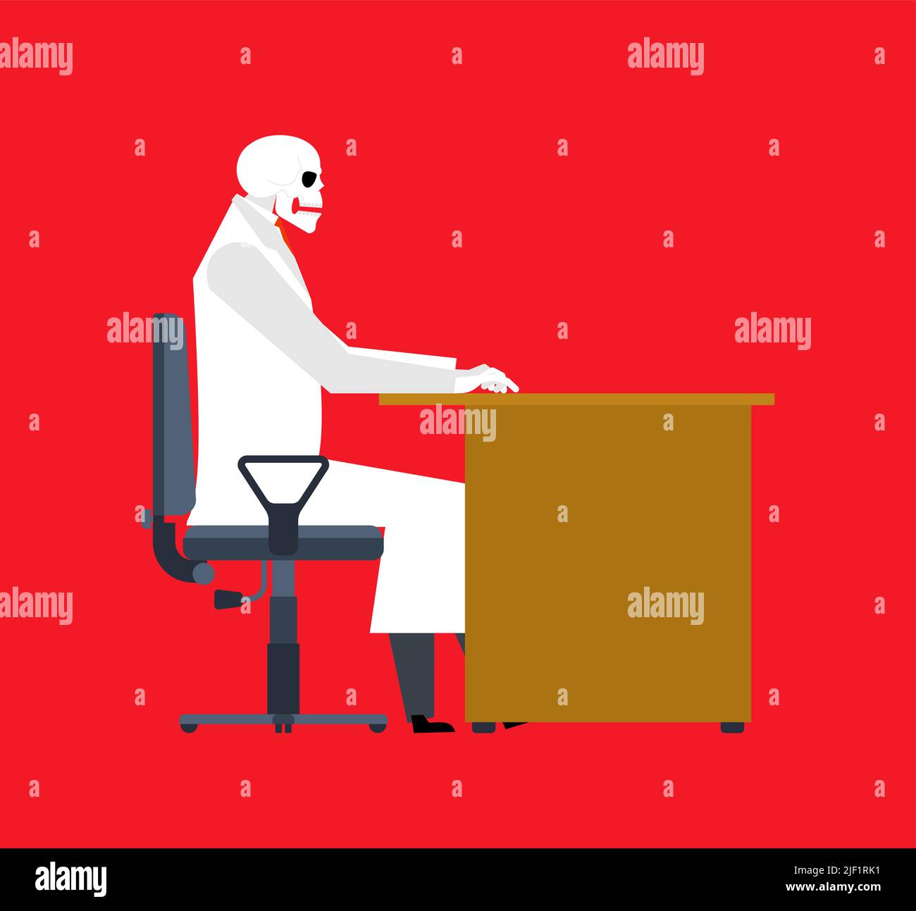 Death doctor. Doctor Grim Reaper in white coat. Vector illustration ...