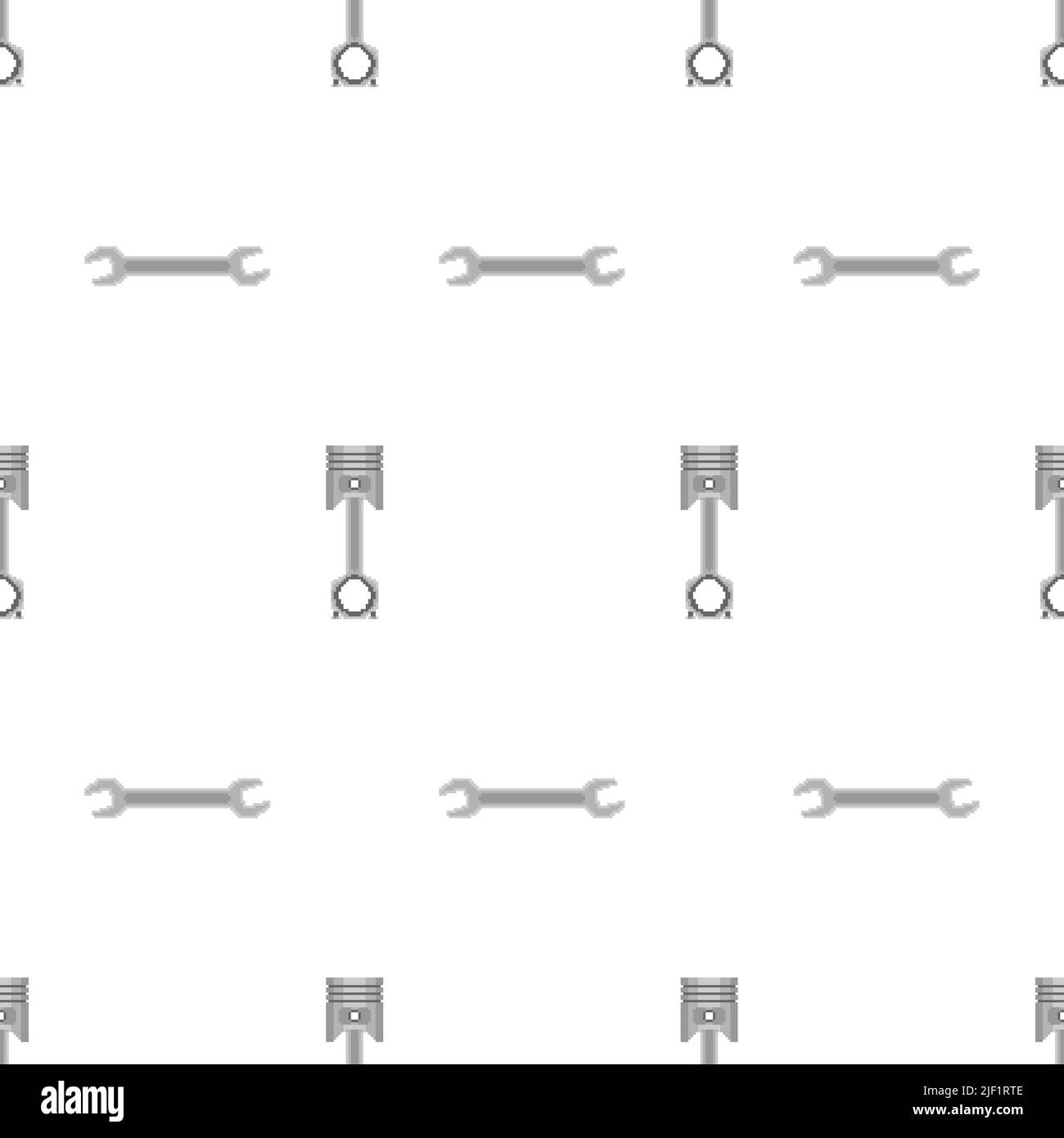 Engine piston and Wrench pixel art pattern seamless. 8 bit motorcycle ...