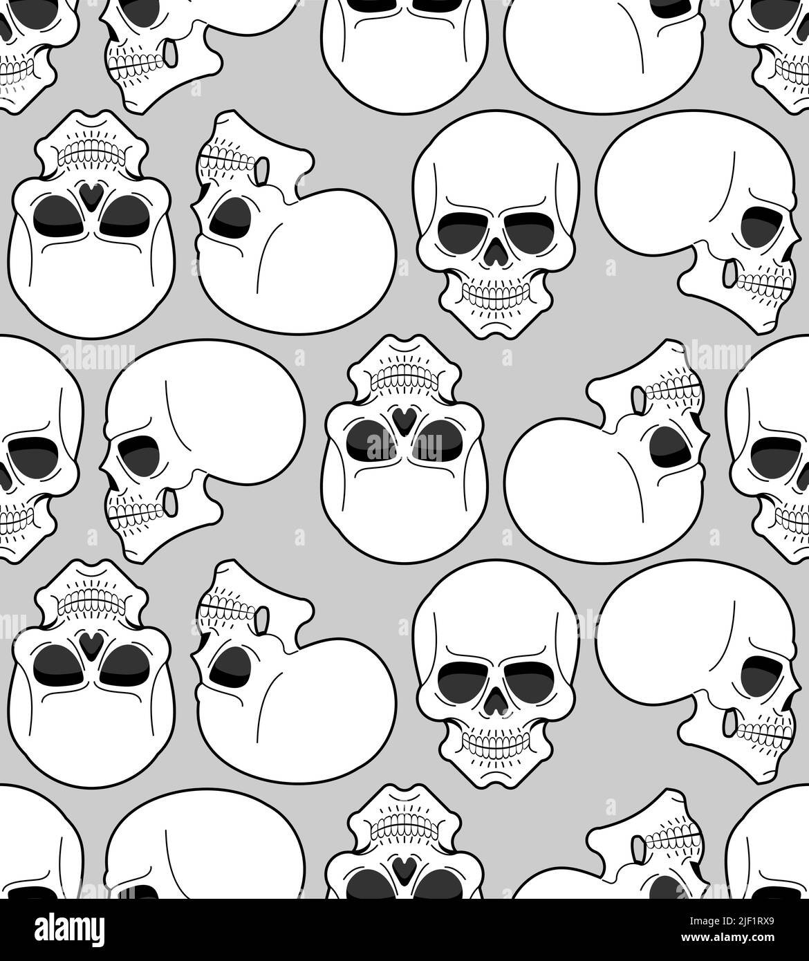 Skull pattern seamless. skeleton head background. bone texture Stock ...