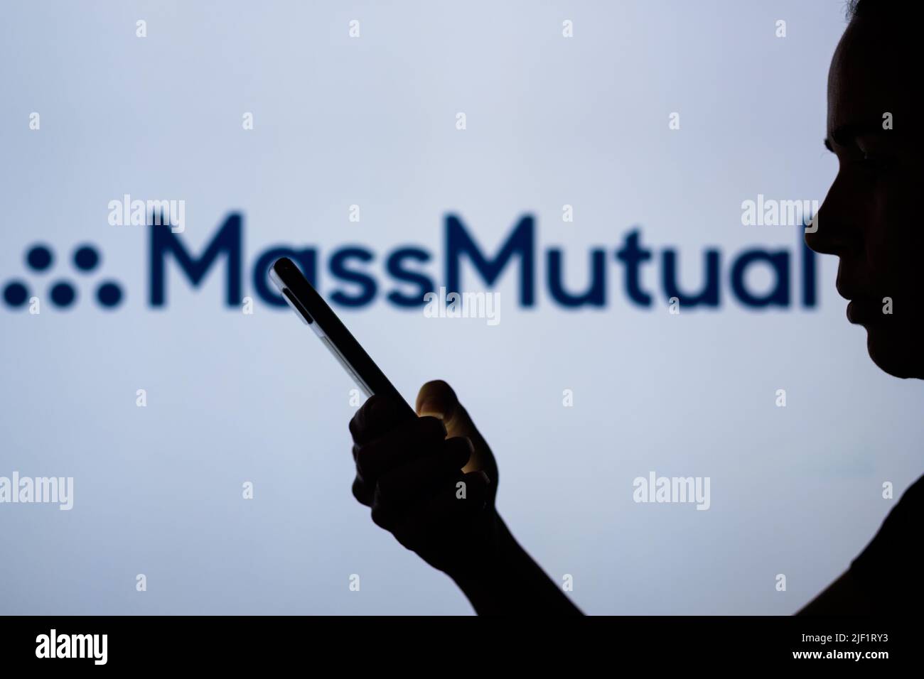 In this photo illustration, the Massachusetts Mutual Life Insurance ...