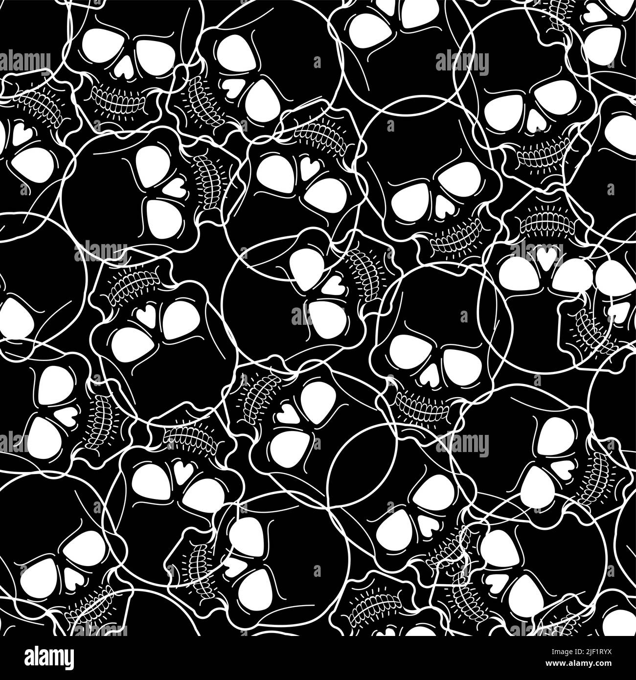 Skull pattern seamless. skeleton head background. bone texture Stock ...