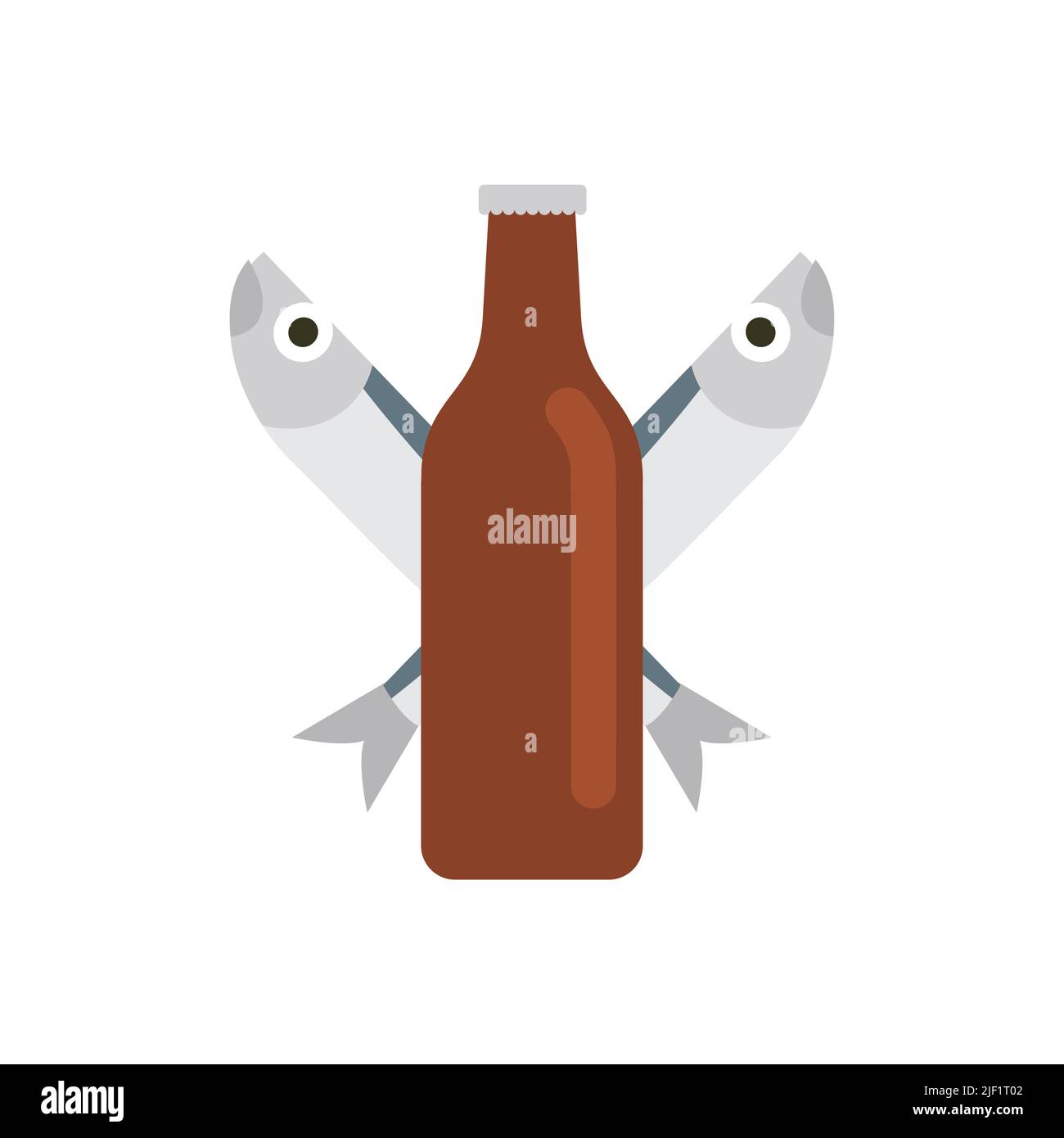 Beer and dry fish sign for alehouse. Beer house symbol logo. beery icon ...