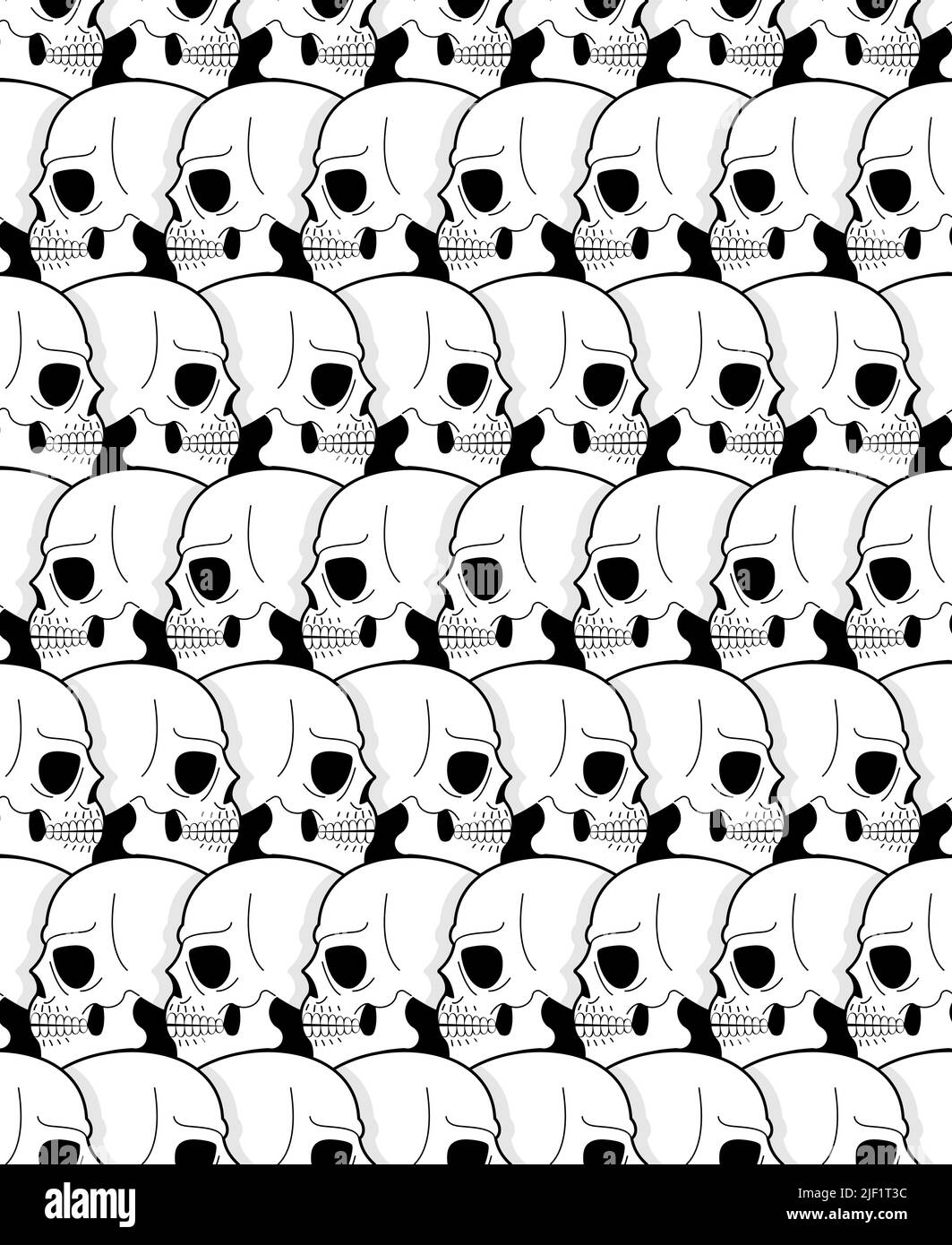 Skull pattern seamless. skeleton head background. bone texture Stock ...